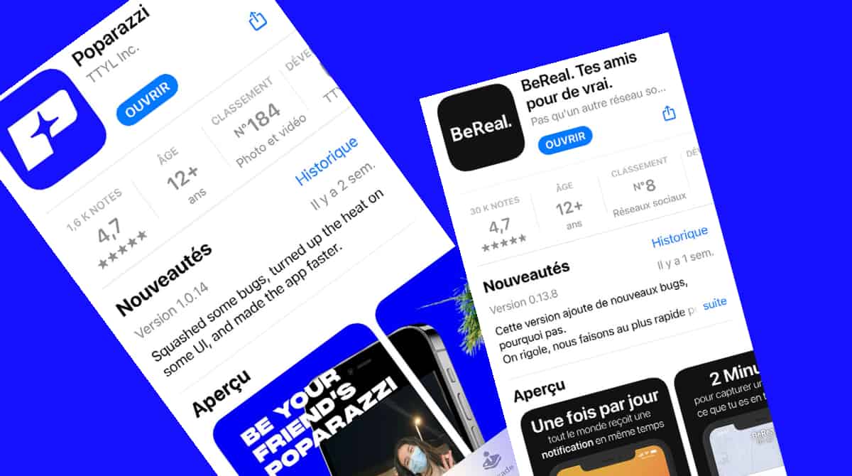 Nouvelle tendance, nouvelles apps de réseaux sociaux, Poparazzi et Bereal